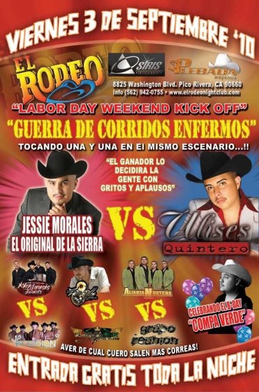 Evento de EL RODEO NIGHT CLUB en LaMesera.com - Sirviendo Corridos y ...